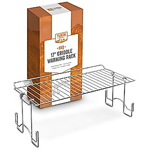Yukon Glory™ Griddle Warming Rack, Designed for 17" Blackstone Griddles, One-Step Clip On Attachment, Portable and Collapsible