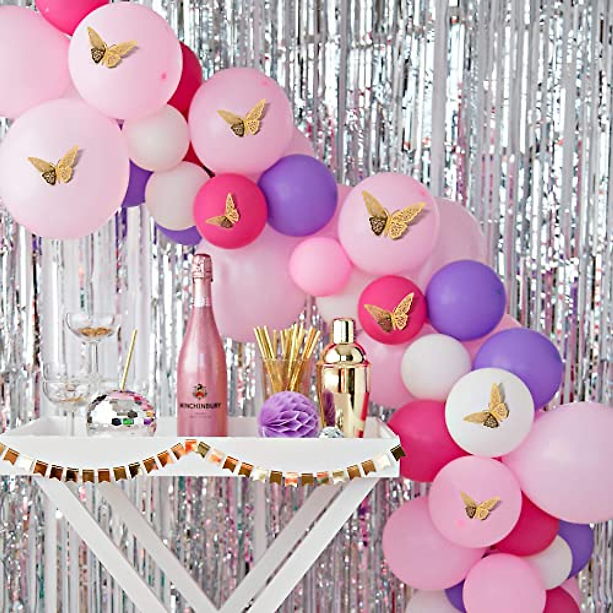 48pcs Gold Butterfly Decorations - Gold Butterfly Wall Decals 3 Sizes Butterfly Stickers for Party Cake Decorations Girls Kids Baby Bedroom Bathroom Living Room Birthday (Gold)