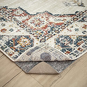 Mohawk Home 5' x 8' Non Slip Rug Pad Gripper 1/4 Thick Dual Surface Felt + Rubber Gripper - Safe for All Floors