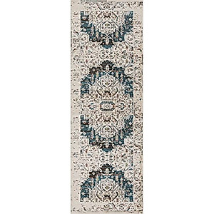 SUPERIOR Marquis 2' 7" x 8' Indoor Area Rug, Teal