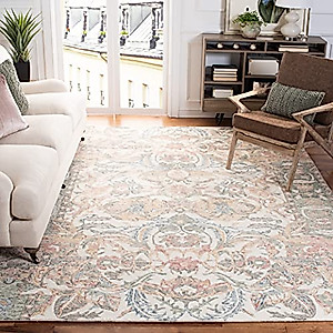 Safavieh Micro-Loop Collection 4' x 6' Ivory/Blue MLP901M Handmade Premium Wool Area Rug