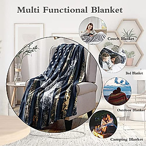 USA Camo Buck Deer Flag Hunting Blanket Throws Gift for Men,Super Soft Cozy Warm Blanket for Couch Chair Bed Sofa Office,60"X80"for Adult