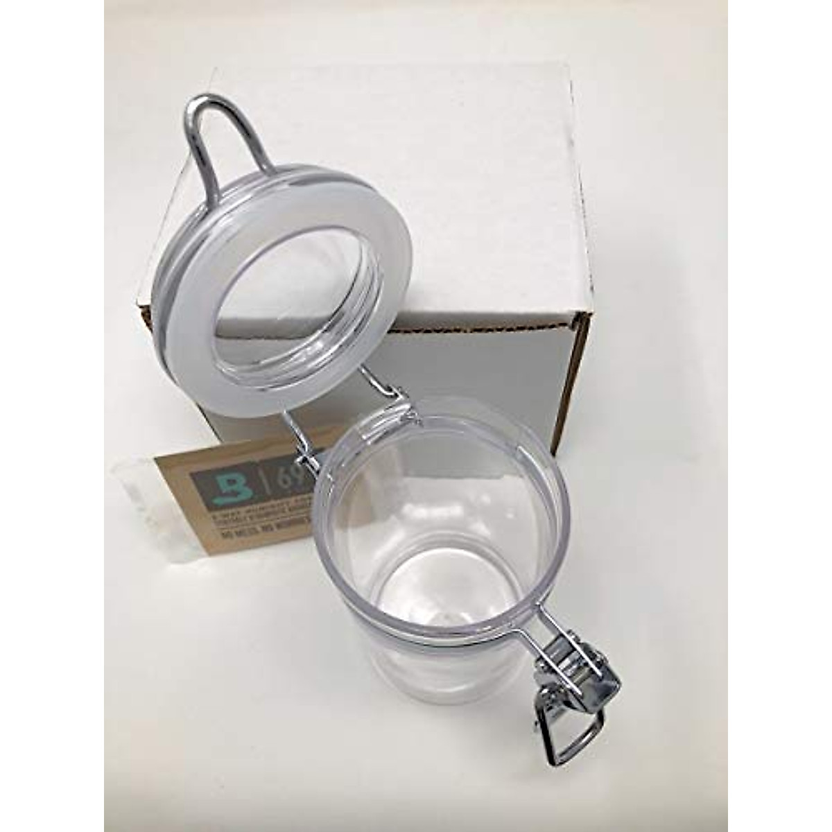 Friendswood Mercantile, Small Acrylic Pipe Tobacco Humidor Jar with Boveda 69 2-Way Humidity System 2 oz Capacity