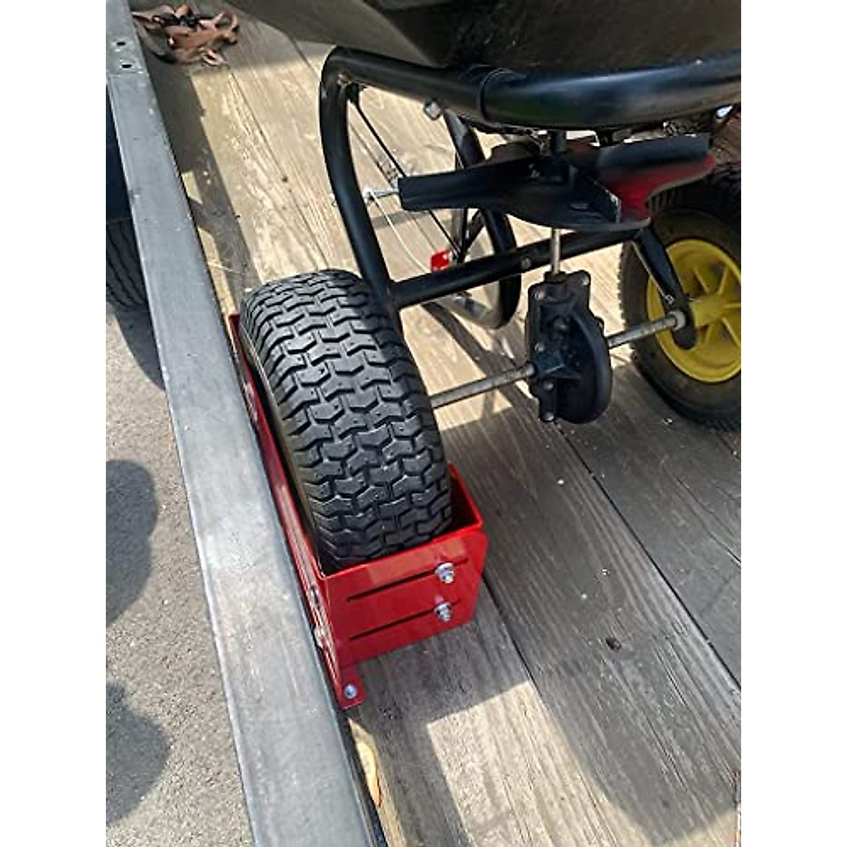 Jungle Jim's Jungle Boot to Secure Push and Some Commercial Mowers or Spreaders to Lawn and Landscape Trailer (Large)