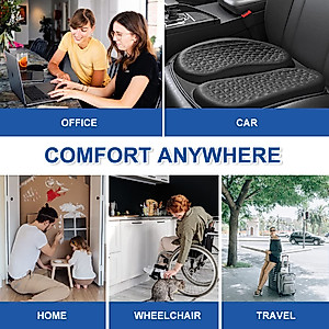 DE.HOME Gel Seat Cushion for Office Chair Sitting, Cooling seat Cushion for Desk Chair, Computer Chair,Home Car Seat Cushion to Relieve Pressure & Back Pain (Gray)