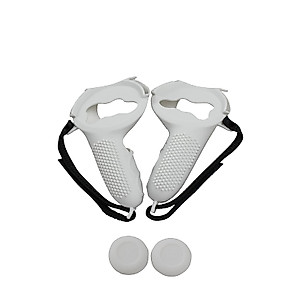 NIUVR Touch Controller Grip Cover Compatible with Quest 2 VR Accessories, Anti-Throw Protective Handle Sleeve with Nylon Adjustable Knuckle Strap