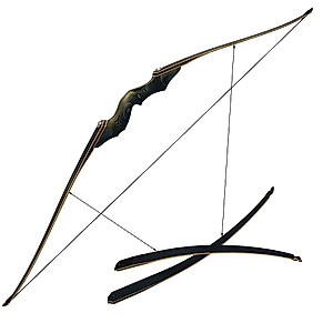 ZSHJGJR 60 Inch Black Hunter Taken Down Longbow Limbs Replacement Bow Limbs Only for Right Handed and Left Handed 30lbs-60lbs (right hand, 35lbs)