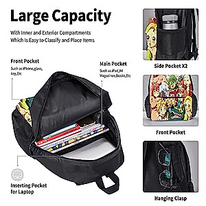 ORPJXIO Backpack 3 Piece Set The Seven Anime Deadly Sins Laptop Backpack Pencil Case Lunch Bag Combination For Travel Work Camping