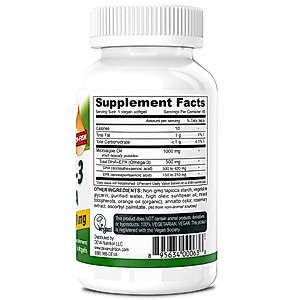 DEVA Vegan Omega-3 DHA EPA Supplement - Once-Per-Day Softgel 500 MG - Carrageenan Free - Gelatin Free - Non-Fish - Algae Oil Omega-3 Fatty Acids - 60 Softgels