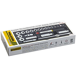 PROXXON 23110 Socket Set, 0 V, Multi-Colour, 3/8-Inch, Set of 24 Piece