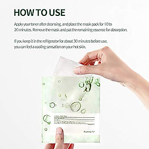 Pyunkang Yul Ceramide Calming Mask Pack 10 PCS - Korean Face Mask Skin Care Products - Beauty Face Mask Containing Panthenol, Hyaluronic Acid, Tea Tree, Shea Butter, Squalene and Cica - Korean Beauty