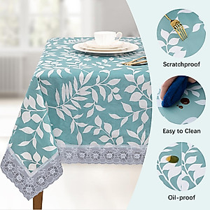 JUCFHY Vinyl Tablecloth with Flannel Backing,Plastic Waterproof Rectangular Tablecloths,Easy Clean Spillproof Table Cloth for Indoor & Outdoor, Easy Care Table Cover(Brown Stripes,58 x 84 Inch)