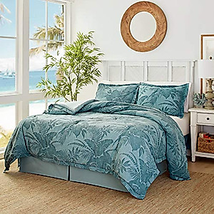Tommy Bahama - King Comforter Set, Cotton Bedding with Matching Shams & Bedskirt, All Season Home Decor (Abalone Blue, King)