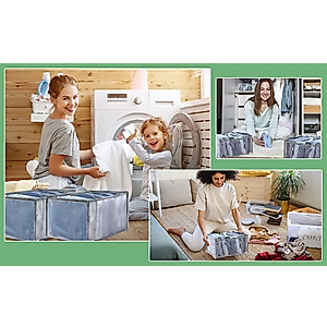 2 PCS Jeans Organization and Storage,7 Grids Wardrobe Clothes Compartment Organizer Storage Box,Washable Foldable Portable Closet Mesh Separation Box for Underwear,Leggings,Skirts,T-shirts,Jeans