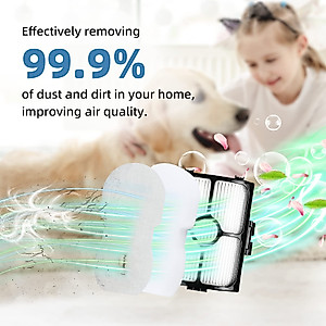 Filter Replacement for Shark HZ3002 HZ3000 Stratos Ultralight Corded Stick Vacuum, 2 HEPA Filters and 4 Pairs of Foam Filters, Replace Part XFFKHZ3000 XHFHZ3000