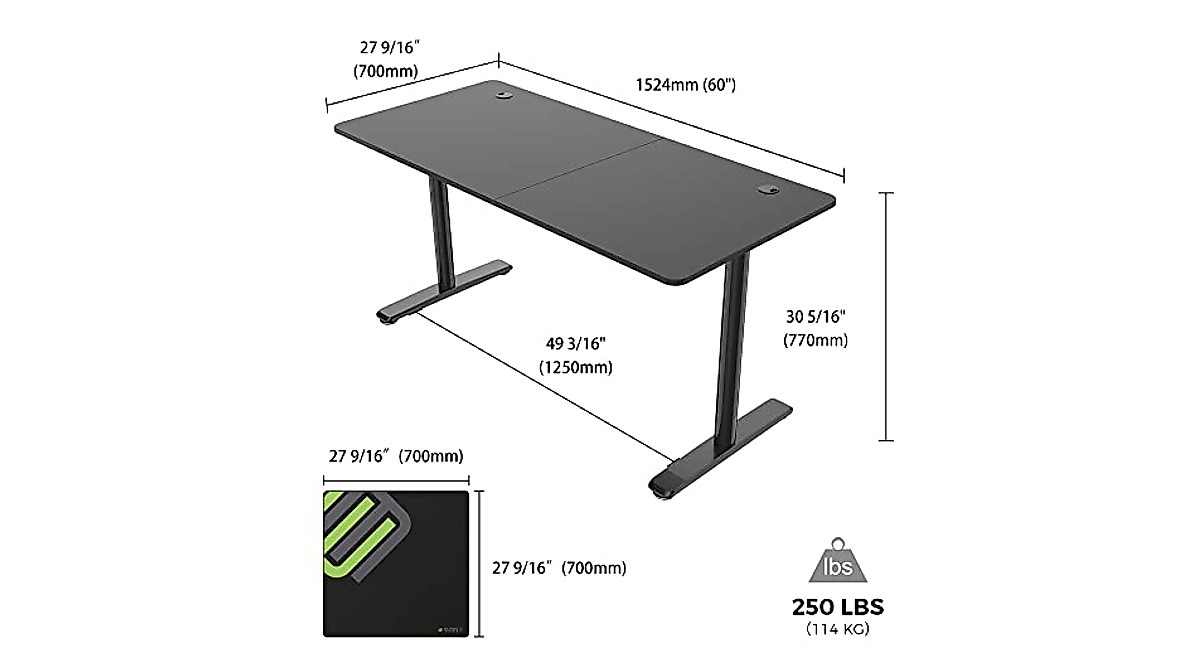 Large 60" It's Organized Gaming Desk for Home Office