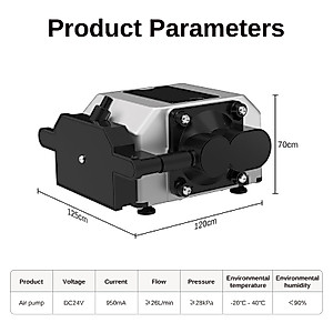 TOOPLAS Air Assist Pump Kit, Adjustable Airflow Air Assist Pump for Laser Cutter and Engraver, Reduce Burn Marks, Protect Laser Module Lens, Smooth Edge Clean Cuts, Remove Smoke and Dust, 26L/min