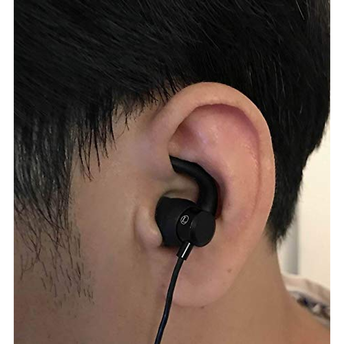 Replacement Earbuds Tips Budlock Earphone Soft Silicone Sport Grips Fins Wings Earhook Tips For in-Ear and Ear Canal Earbuds (3Black-LMS)