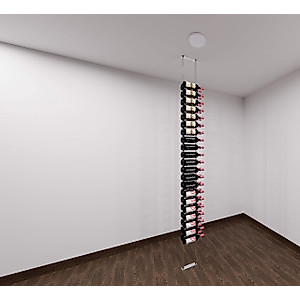 VintageView W Series One-Sided Floating Wine Rack Kit (42 Bottles, Chrome Plated) Stylish Modern Wine Storage with Label Forward Design