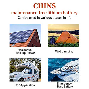 CHINS Bluetooth LiFePO4 Battery Smart 48V 120AH Lithium Battery Perfect for Golf Cart, Trolling Motor, Marine, Built-in 200A BMS, Includes Battery Monitor