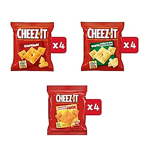 Cheez-It Cheese Crackers, Baked Snack Crackers, Lunch Snacks, Variety Pack, 12.1oz Box (12 Packs)