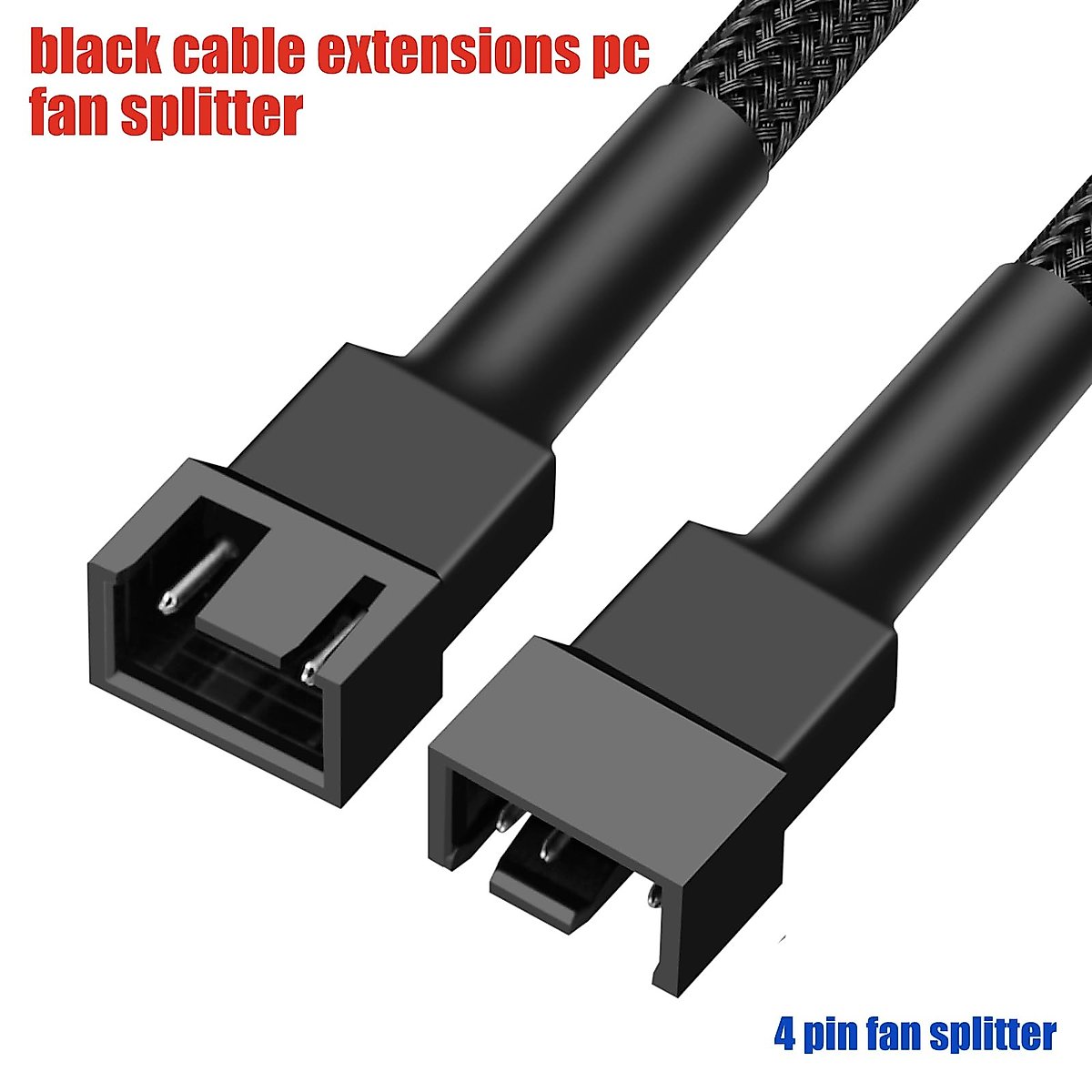 skineat 11.8" pwm Fan Extension Cable，4 pin Fan Extension Cable，Cable Extension pc，3-Pin/4-Pin Cooling Fan Extension Cable Wire (11.8"（30cm） 10pcs)