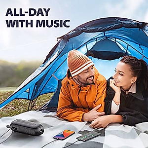 Tribit XSound Mega Portable Bluetooth Speaker, Loud & Deep Bass with Pure Titanium Drivers, IPX7 Waterproof, LED Lights, 20H Playtime, Built-in Powerbank Handle Strap for Camping, Travel, Party