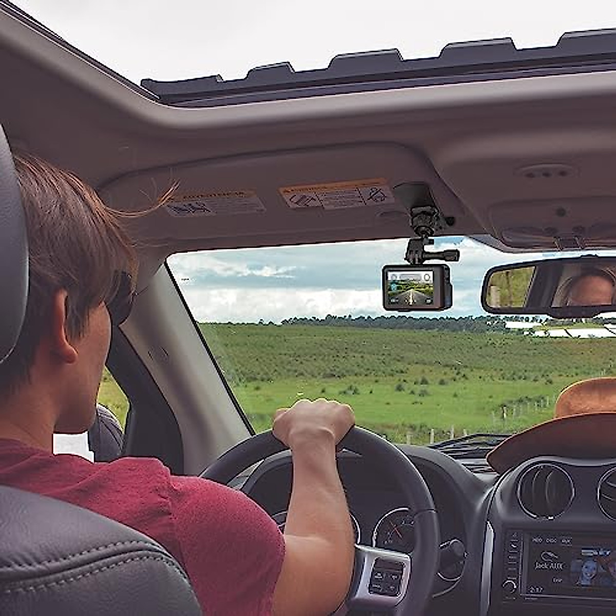 SUREWO Car Sun Visor Mount, Quick Clip Sun Visor Mount with Universal Ball J Hook Compatible with GoPro Hero 12 11 10 9 8 7 6 5 Black,DJI Osmo Action 3,AKASO and More