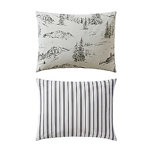 Eddie Bauer - Full/Queen Duvet Cover Set, Super Soft Bedding with Matching Sham(s), Cozy Home Decor, Oeko-Tex Certified (Rocky Mountain Cabin Grey, Full/Queen)