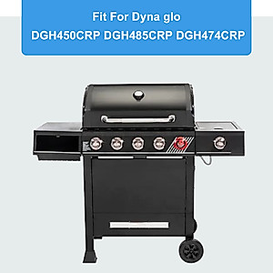 Uniflasy Grill Parts for Dyna-Glo DGH485CRP, DGH474CRP DGH450CRP,Grill Replacement Part Kit for Dyna-Glo 3/4/5 Burner Grill,Porcelain Steel Grill Heat Plate, Stainless Steel Burner Tube,Cooking Grates