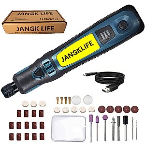 JANGKLIFE Cordless Rotary Tool Kit 3.6V, Comes with 41 Accessories, USB Charging Cord, 3-Speed ​​Adjustable for Drilling, Cutting, Sanding, Engraving, Polishing and DIY Crafts