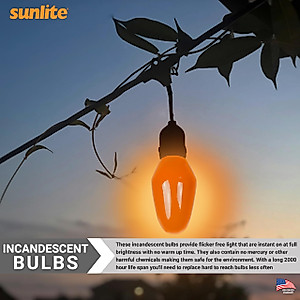 Sunlite 01232 7C7 Incandescent Bulb, 7 Watt, Candelabra E12 Base, C7 Small Night Light, Colored Bulb, Orange, 4 Count