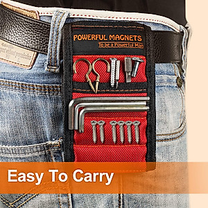 2P Magnetic Wristband Stocking Stuffers for Men, Tool Belt Magnet Wrist for Holding Screws Nails Drill Bits Cool Gadget Christmas Birthday Dad Him Husband Women Who Have Everything Wants Nothing