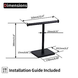 GERZWY SUS 304 Stainless Steel Hand Towel Holder Standing Tree Rack for Bathroom Vanities Countertop, Matte Black