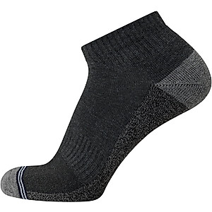 Nautica Men's Quarter Socks - 8 Pack Comfort Cushioned Athletic Ankle Socks for Men - Casual Men's Sports Socks, Size 6-12.5, Grey HeatherNavy
