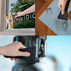 NEWISHTOOL Plastic Razor Blade Scraper with 3 Inch Big Blade, 2 Pack Plastic Blade Scraper and 20 PCS Extra Blades Adhesive Remover for Glue Residue Labels, Decals and Sticker on Window and Glass