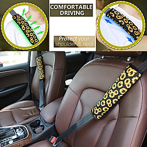 QIZHAOLAN Car Seat Belt Cover Pad 2-Pack Soft Car Safety Seatbelt Strap Shoulder Pad for Adults Children Shoulder Bag Cover Mushroom Butterfly