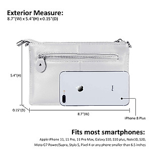 befen White Small Wristlet Crossbody Clutch Purse with White Cell Phone Crossbody Bags for Women