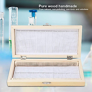 Oumefar Microscope Slides Case, Glass Biological Biology Slide Storage Kit Wood Samples Microscope Slide Box for Basic Science Education