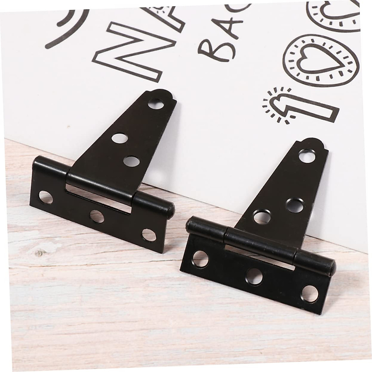 SEWOART T Hinges for Furniture 4PCS 2 Inches Heavy Duty T Hinge Zinc Coating Door Hinges Black Easy Install