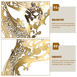 Face Maskes 2Pcs Delicate Hollow Out Party Performance Props Golden Makeup Mascara