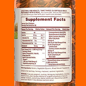 Sundown Omega 3 6 9, with Flax, Fish and Borage Oils, Supports Heart and Circulatory Health, 200 Softgels (Packaging May Vary)