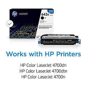 Original HP 643A Black Toner Cartridge | Works with HP Color LaserJet 4700 Series | Q5950A
