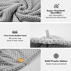 TOCOHO Women Microfiber Bath Wrap Towel and Hair Drying Towel - Adjustable Soft Body Wraps Dress with Hair Towel, Super Absorbent to Quick Drying Hair and Body (Grey)