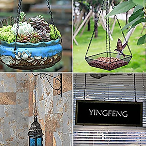 YINGFENG 10 Pack 9.5 Inch Black Hanging Chains, Garden Plant Hangers, for Hanging Bird Feeders, Billboards, Chalkboards, Basket, Planters, Lanterns, Wind Chimes and Decorative Ornaments Etc