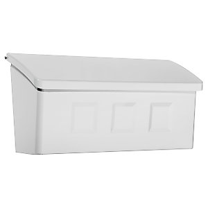 Architectural Mailboxes Wayland Galvanized Steel Wall Mount Mailbox, 2689W-10, White, Small Capacity