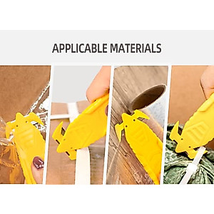 Safety Box Cutter, T TOVIA SK2 Stainless Steel Concealed Blade Package Opener with Tape Splitter for Cartons, Cardboard, Wrap, Straps, Film (10 Pieces - Yellow)
