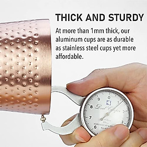 Arora Metal Anodized Hammered Copper color Tumbler Set of 6, Aluminum Handcrafted Cold-Drink Cups for Cocktail Drink, Beer Bar Party Gifts ,16oz