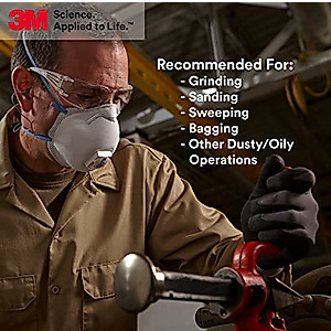 3M Particulate Respirator 8271, P95, Pack of 10, Cool Flow Exhalation Valve, Braided Headband, Adjustable M-noseclip, Disposable General Purpose for Dust and other Particles