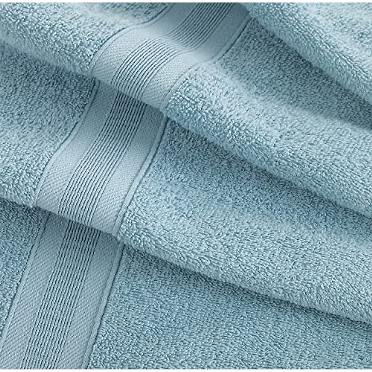 All Design Quick-Dry, High Absorbent 100% Cotton Towels for Bathroom Guests Pool Gym Camp Travel College Dorm (4 Piece Washcloth Set, Blue)